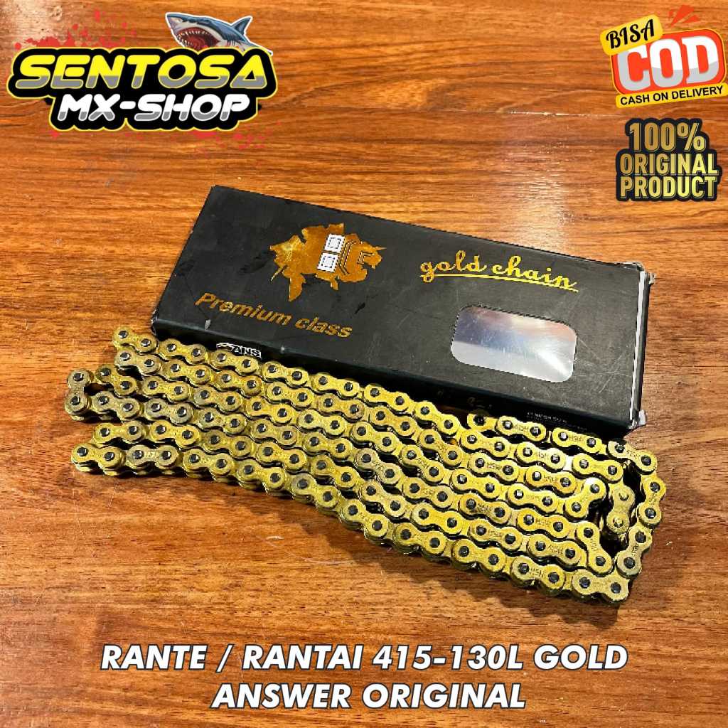 Jual RANTAI / RANTE TIPIS RACING UKURAN 415H - 130L GOLD ORIGINAL ANSWER UNIVERSAL ALL MOTOR ...