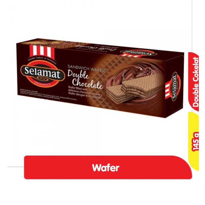 Jual Selamat Wafer Sandwich Cokelat Double 145g | Shopee Indonesia