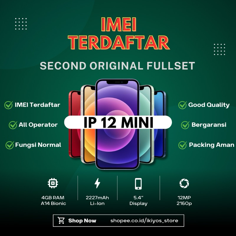 Jual 12 Mini IMEI Terdaftar 64GB 128GB Mulus Fullset | Shopee Indonesia