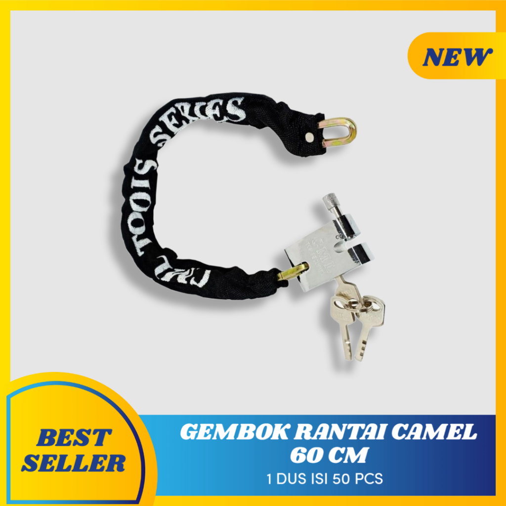 Jual CAMEL GEMBOK RANTAI MOTOR 60CM, 80CM, 100CM LAPIS KAIN KUNCI ...