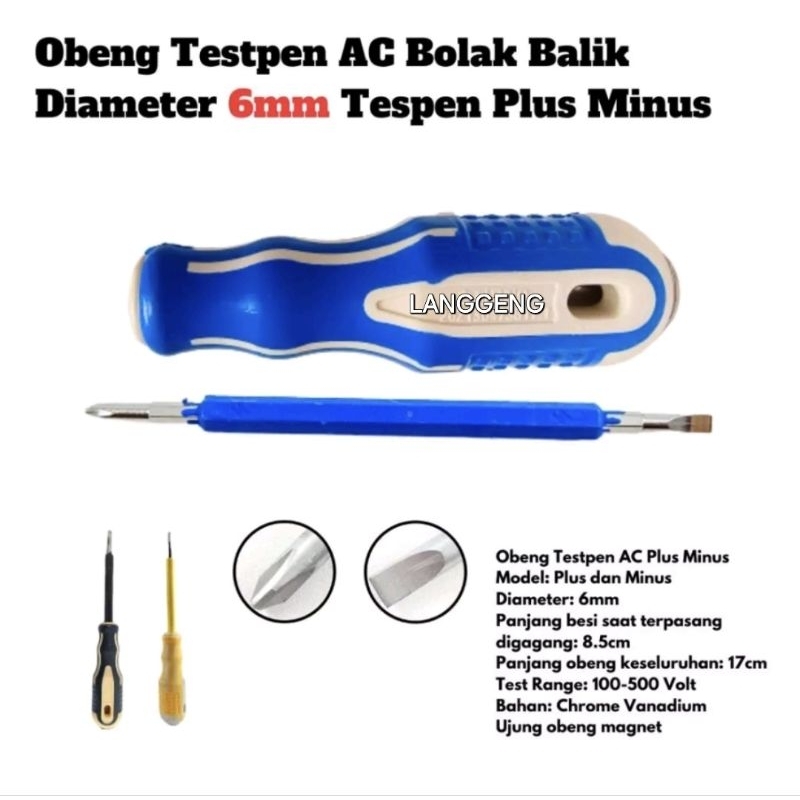 Jual OBENG TESPEN 2 WAY BOLAK BALIK MIN DAN PLUS | Shopee Indonesia