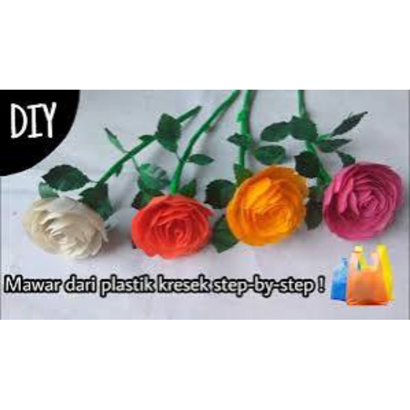 Jual Bunga dari kresek daur ulang prakarya sekolah barang bekas ...