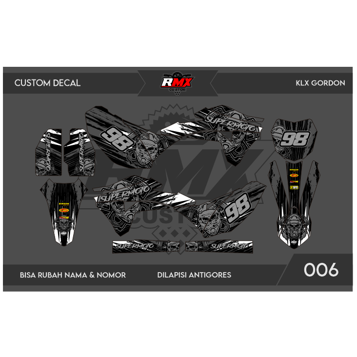 Jual DECAL GORDON FULLBODY (006) DEKAL STIKER KLX 150 GORDON 2016 2017 ...