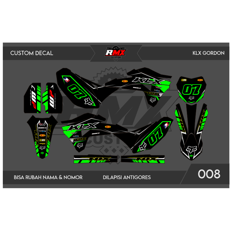Jual DECAL GORDON FULLBODY (008) DEKAL STIKER KLX 150 GORDON 2016 2017 ...