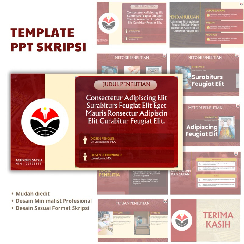 Jual Template PPT Skripsi & Seminar Proposal | Template PowerPoint Tugas Kuliah & Kelompok ...