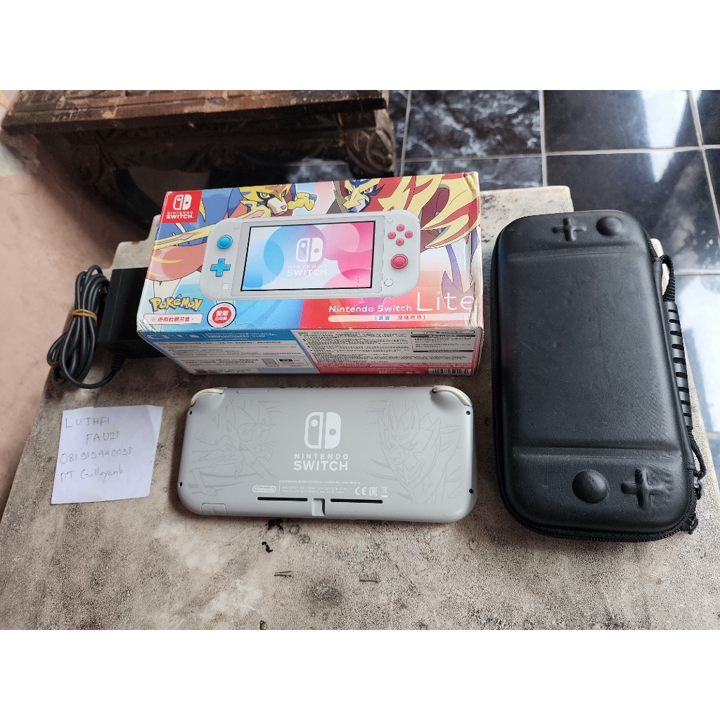 Jual Nintendo Switch Lite CFW Atmos 128GB Pokemon Sword Shield Fullset ...