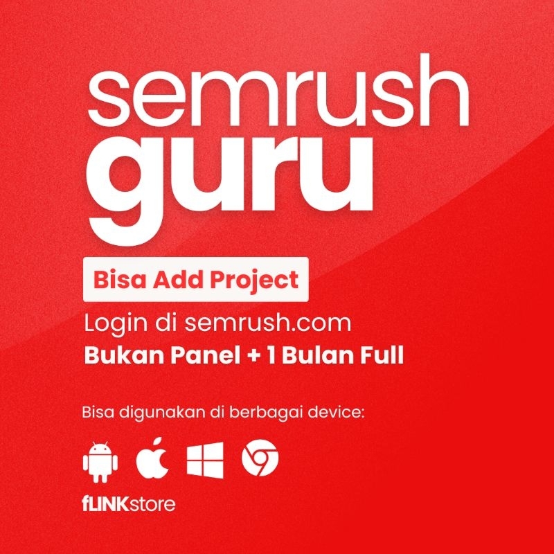 Jual SEMRUSH GURU 1 BULAN PRIVAT AKUN RESMI | Shopee Indonesia