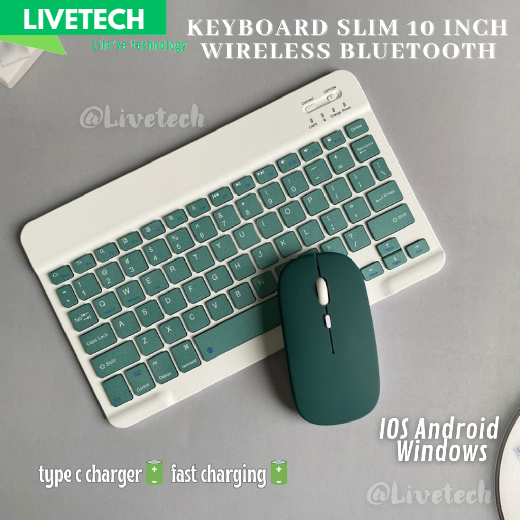 Jual LIVETECH Keyboard Bluetooth Recharger Type C Fast Charging 10 Inch ...