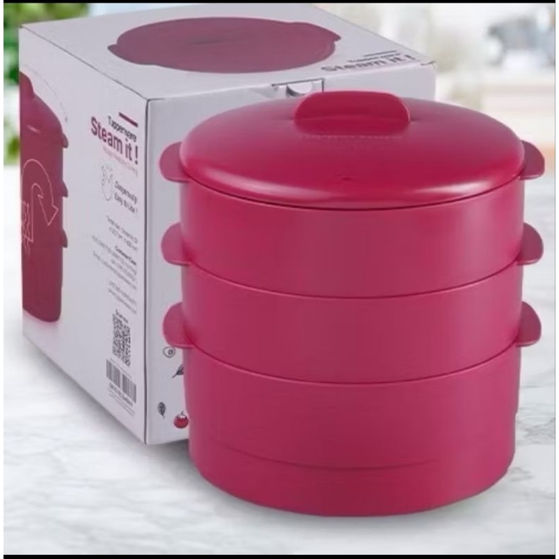 Jual original Tupperware steam it 3 susun warna ungu / pengukus ...