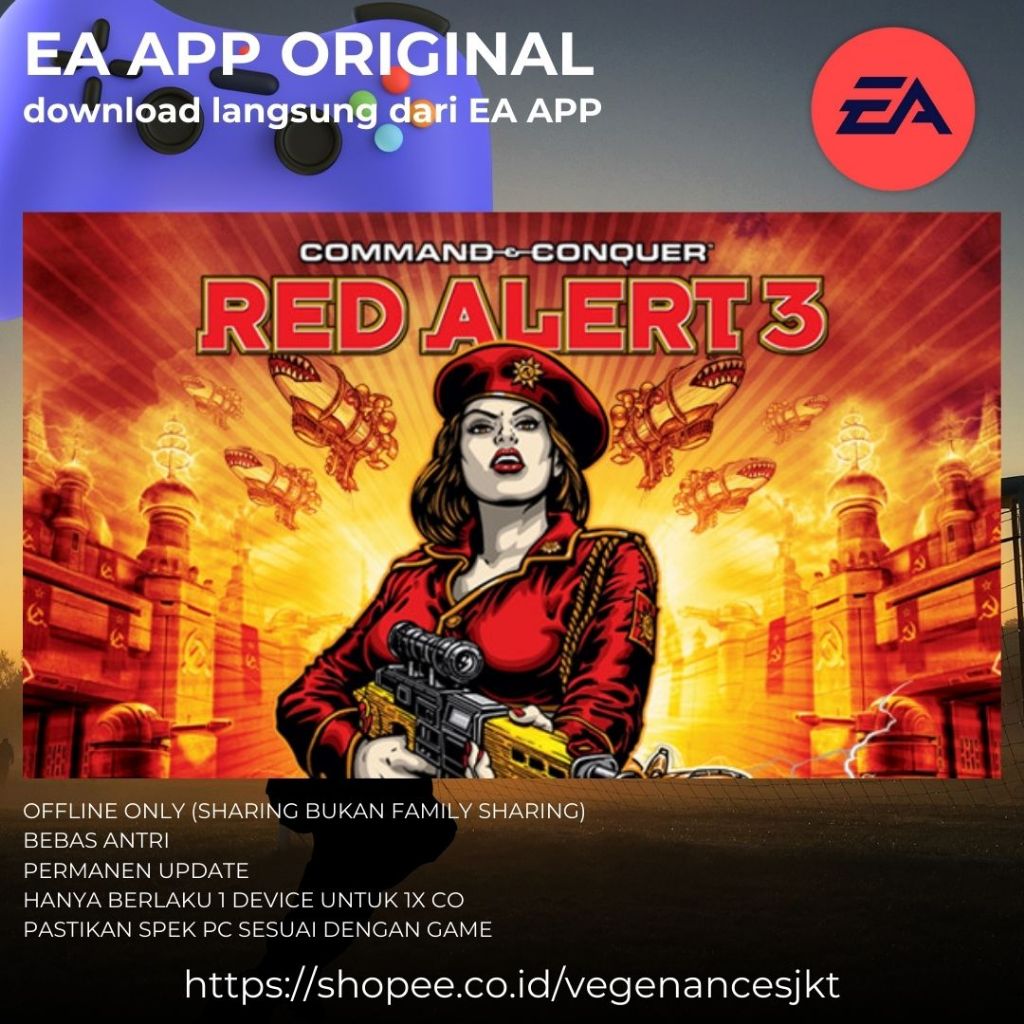 Jual Command Conquer Red Alert 3 Uprising PC Game Sharing Original ...