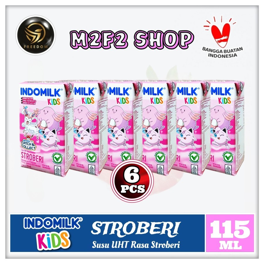 Jual Susu Indomilk Kids Kotak UHT Rasa Stroberi | Strawberry - 115 ml (Kemasan 6 Pcs) | Shopee ...