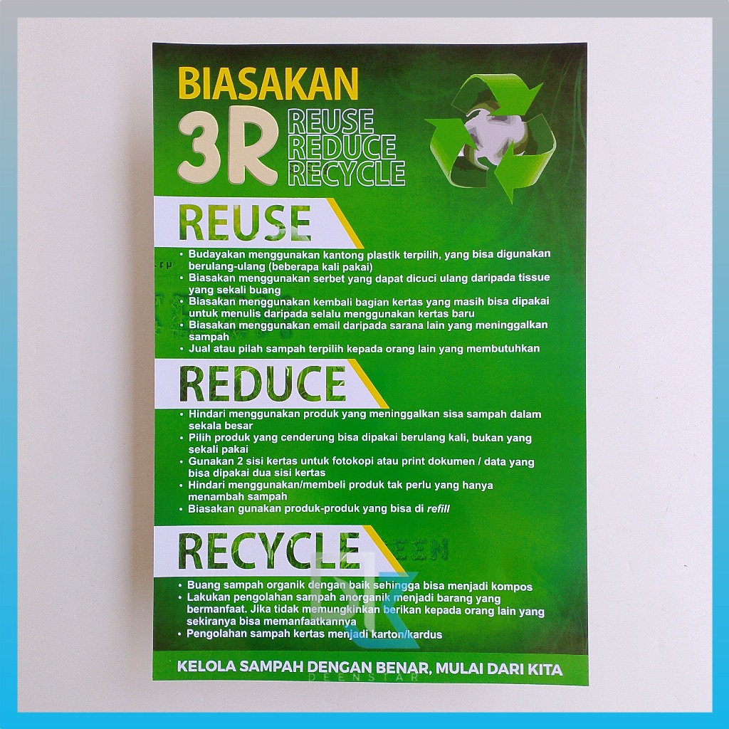 Jual Poster 3R Hijau - Pengolahan Sampah - Daur Ulang Sampah - Poster Kesehatan | Shopee Indonesia