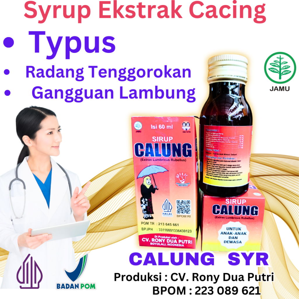 Jual Calung Syrup Extraxt Cacing Obat herbal Tyfus dan Magg Meredakan ...