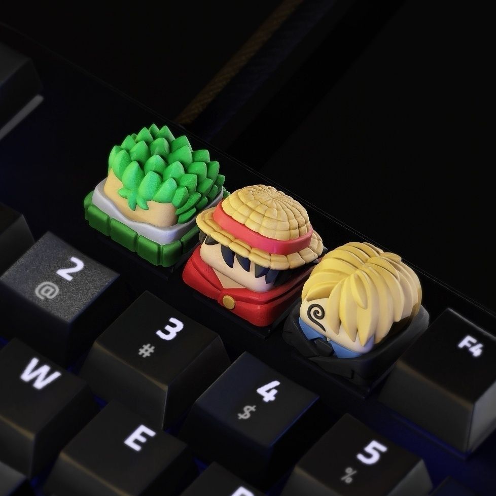 Jual ONE PIECE Luffy Zoro Sanji Mechanical keyboard keycaps ...