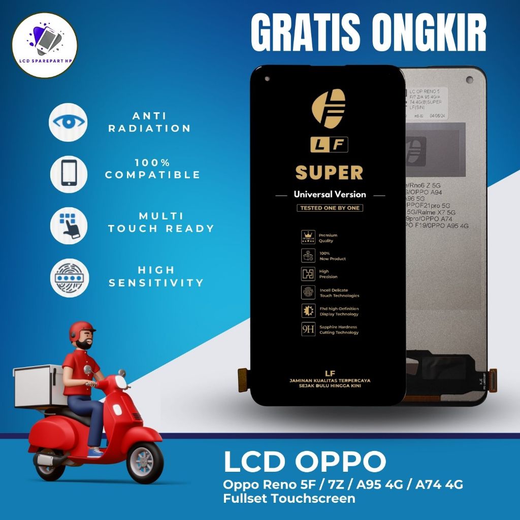 Jual LCD OPPO RENO 5F / 7Z / A95 4G / A74 4G FULLSET TOUCHSCREEN ...