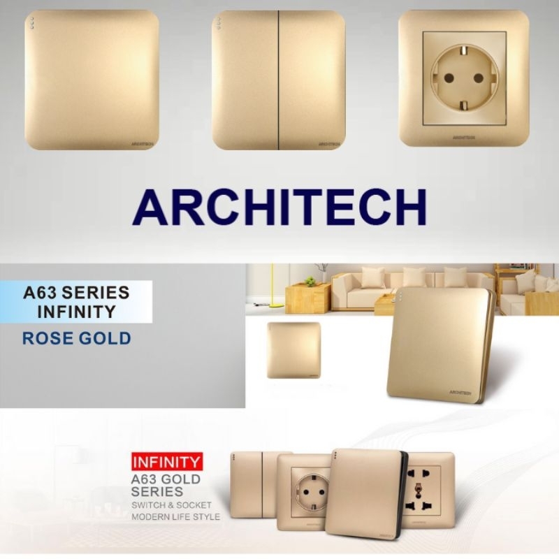 Jual Architech Stopkontak / Outlet Infinity A63 Rose Gold | Shopee ...