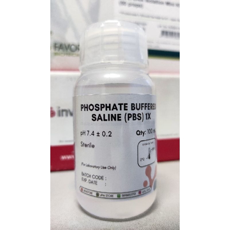 Jual Phosphate buffered saline/PBS 1x, steril, pH 7,4 - harga per botol 100ml | Shopee Indonesia