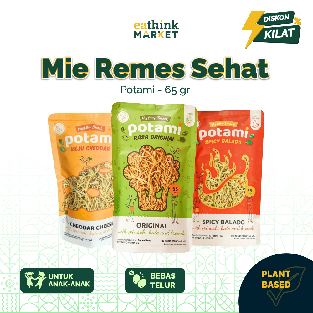 Jual Cemilan Mie Remes Snack Sehat Tanpa MSG - Potami 65 g | Shopee ...