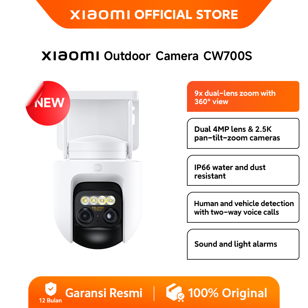 Jual Xiaomi Outdoor Camera CW700S | 9x dual-lens zoom | Dual 2.5K ...