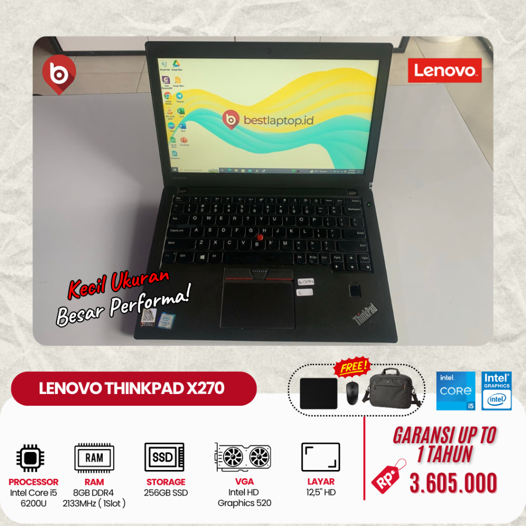 Jual Laptop Second Premium Lenovo Thinkpad X270 Intel Core i5 RAM 8GB SSD 256GB Garansi Up To 1 ...