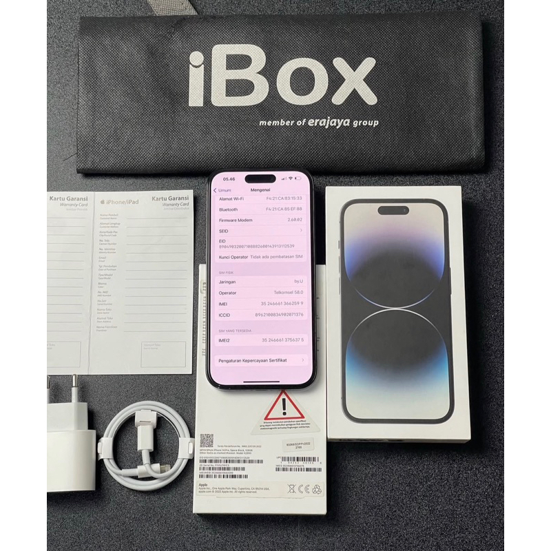 Jual Ip 14 Pro 128 gb 256 gb original fullset ibox | Shopee Indonesia