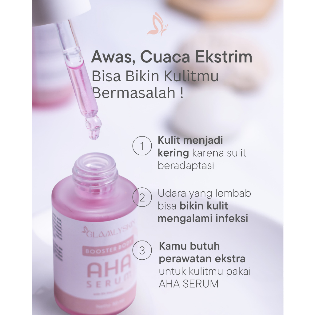 Jual Paket Bundling GlamlySkin Booster Body AHA Serum 30+60 ml untuk mencerahkan area lipatan ...