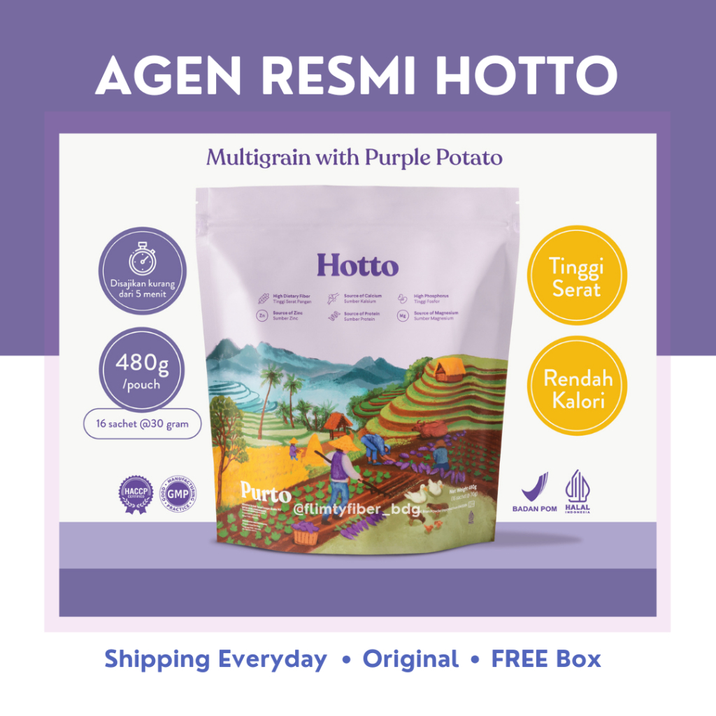 Jual HOTTO PURTO SUPERFOOD MULTIGRAIN PURPLE POTATO UBI UNGU 1 POUCH 16 ...