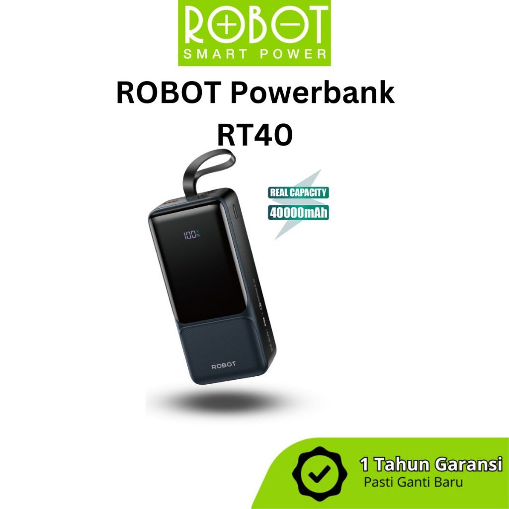 Jual ROBOT RT40 Powerbank 40.000mAh Fast Charging | Shopee Indonesia