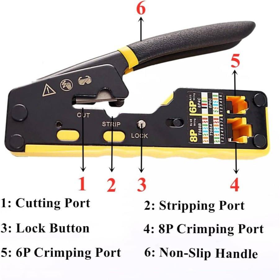 Jual Alat Crimping Potong Stripping Konektor RJ45 Pass Through Cutter ...