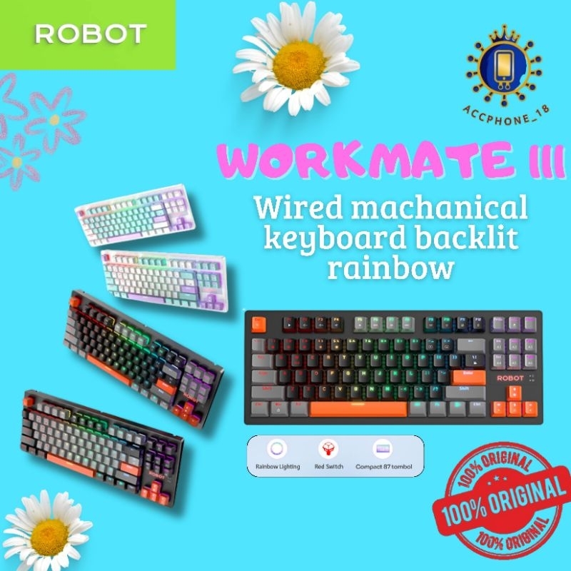 Jual ROBOT WORKMATE III WIRED LUMINOUS MECHANICAL KEYBOARD | Shopee ...