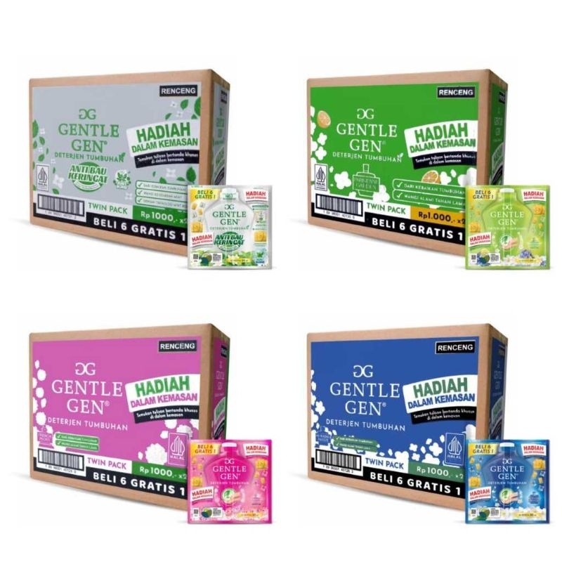 Jual 1 Dus Gentle Gen Sachet isi 140 Sachet / 10 Renceng - Deterjen ...