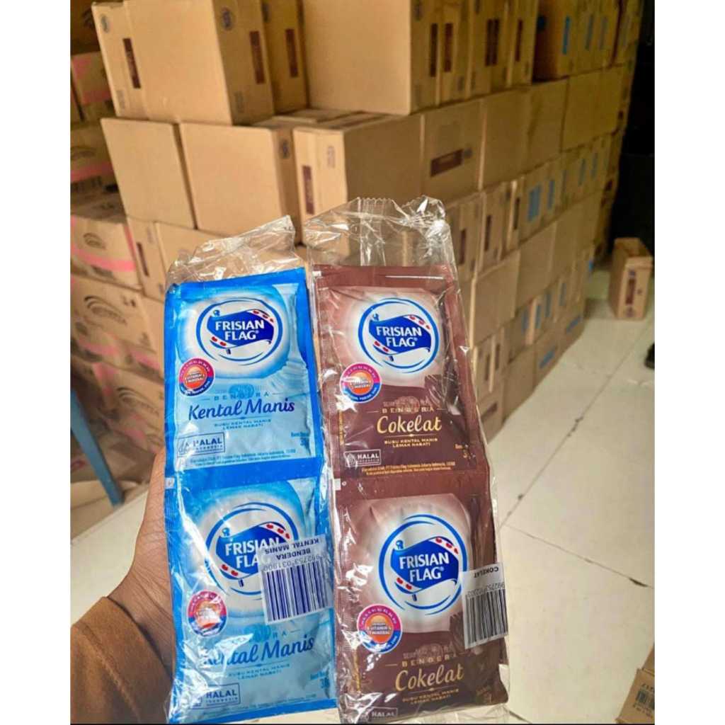 Jual Frisan Flag Cokelat dan Putih Kental Manis, Kemasan Karton ...
