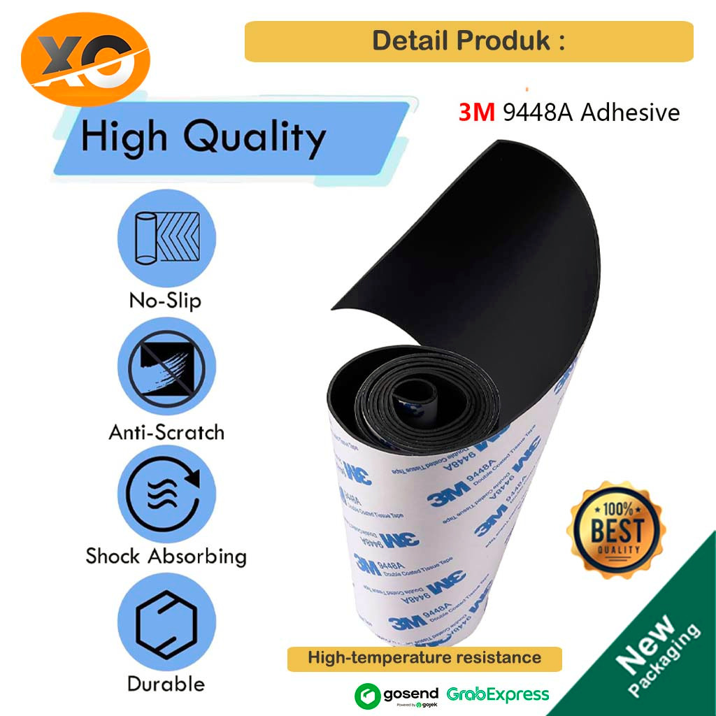 Jual Rubber Sheet Karet Hitam Adhesive Tape Tebal 1mm 2mm 3mm Karet ...