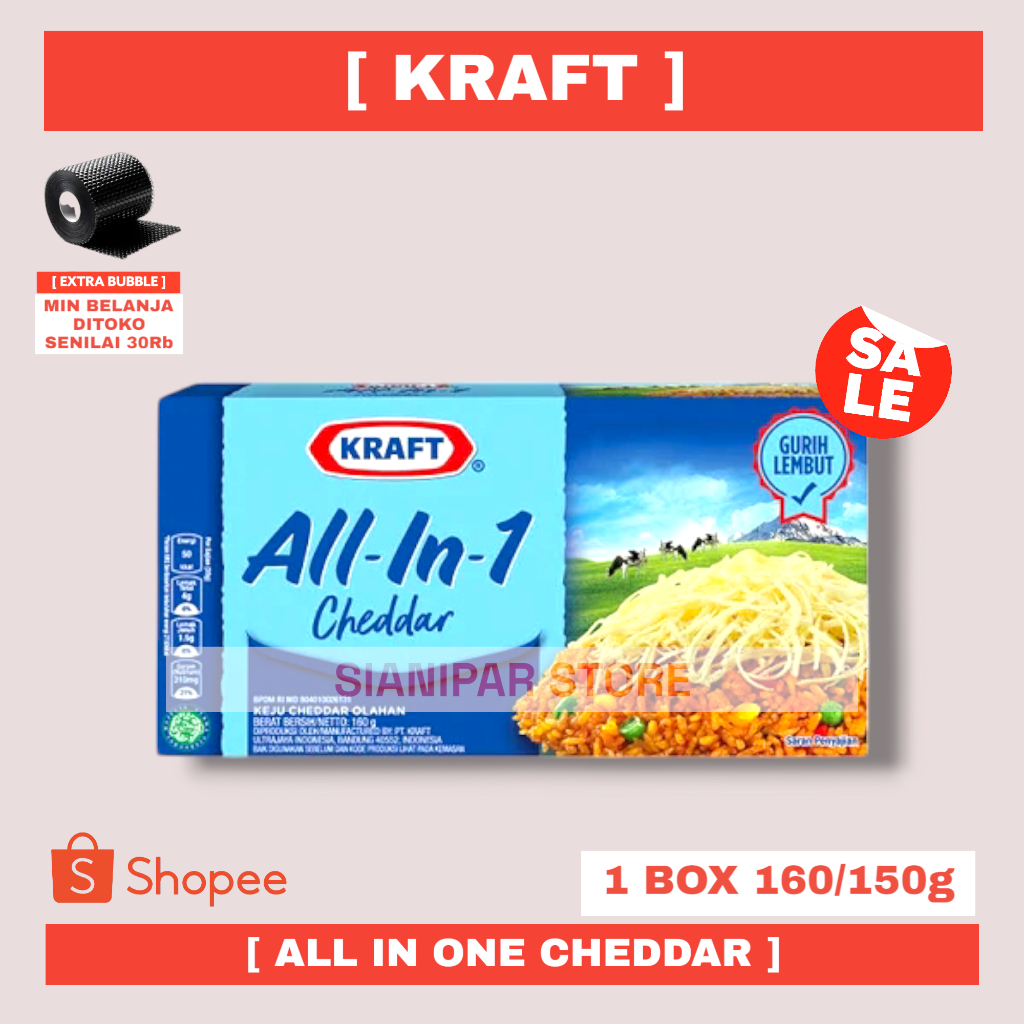 Jual KRAFT ALL IN ONE CHEDDAR BOX 160/150g | Shopee Indonesia