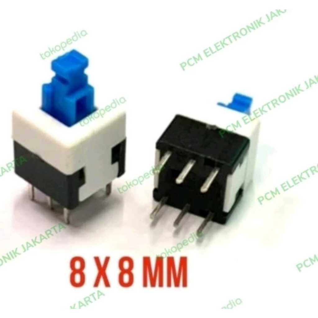 Jual RE2703 saklar self locking Square push button switch on off cpu ...