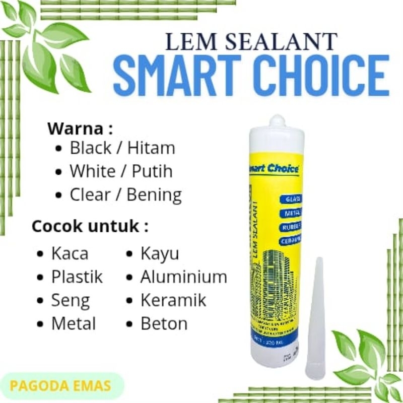 Jual Lem Silicon Lem Sealant Botol Lem Kaca Smart choice | Shopee Indonesia