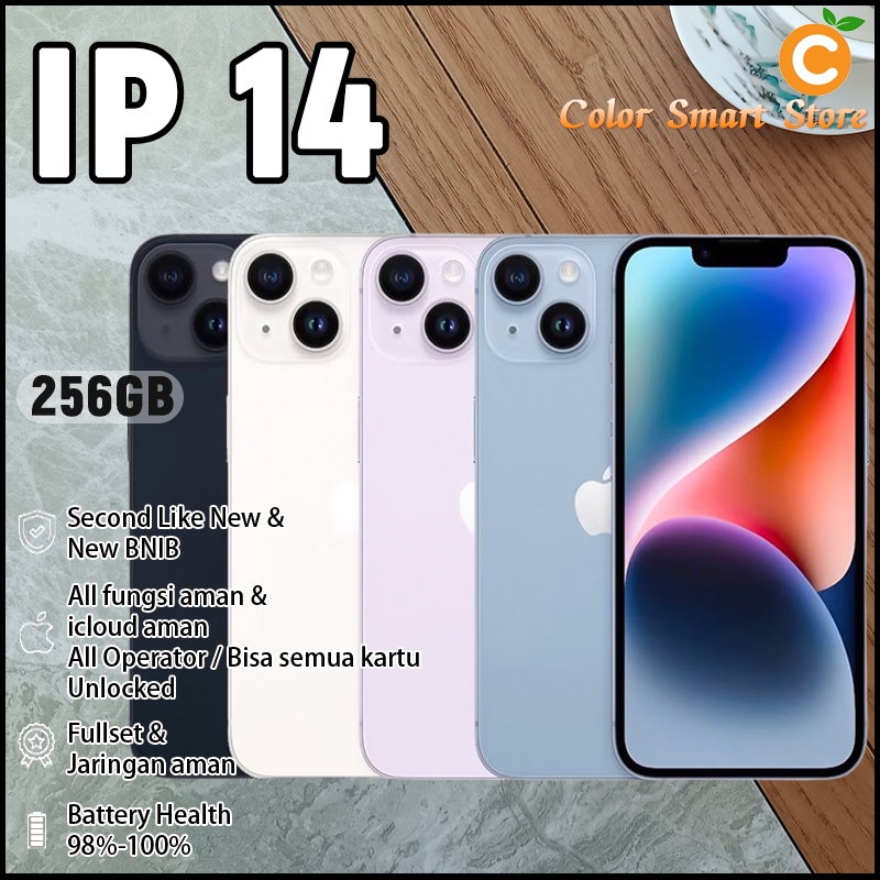 Jual IP 14 256GB Second Fullset NORMAL100%ORIGINAL All operater Kondisi ...