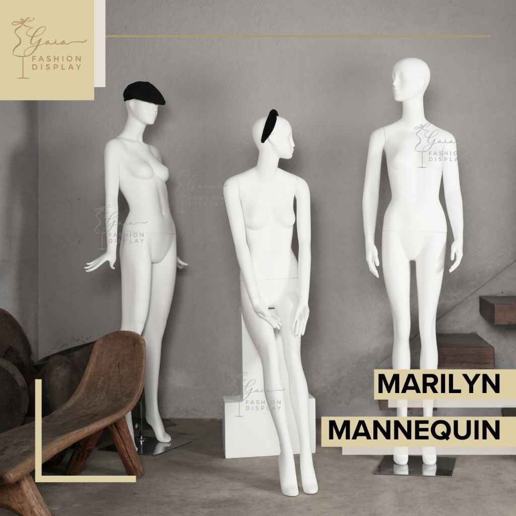 Jual Patung Manekin Full Body Cewek Abstrak Fiber Putih Manequeen ...