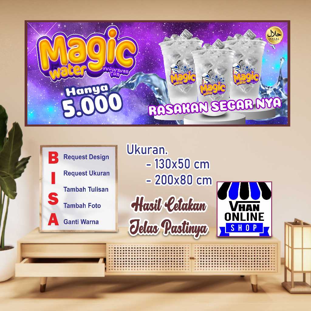 Jual Cetak Spanduk Banner Minuman Magic Water Bahan Kuat Bagus | Shopee ...