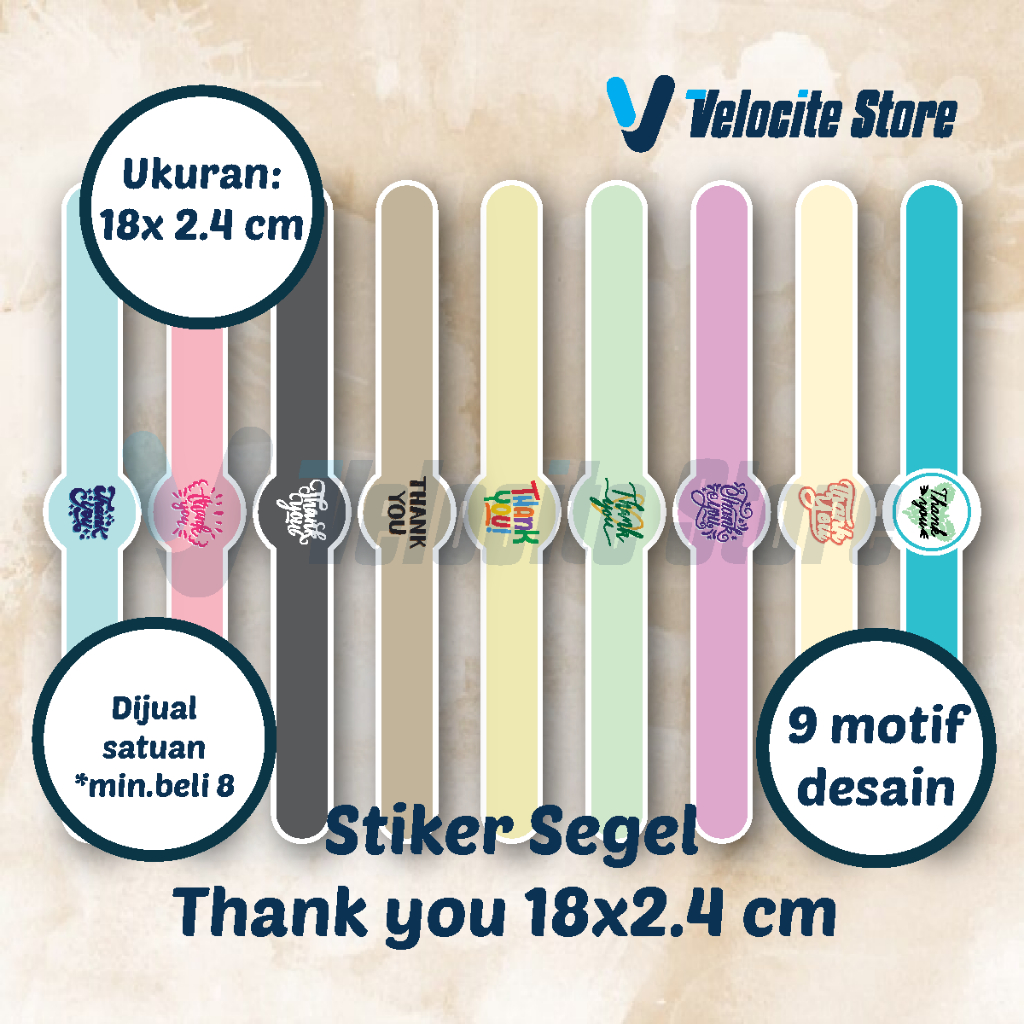 Jual STICKER SEGEL THANKYOU/SEGEL TOPLES/KEMASAN/TOPLES/STIKER THANKYOU 18x2.4 cm (1 pcs ...