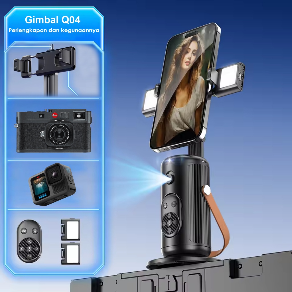Jual Tripod Q04 Portable Face Tracking Tripod AI Gimbal Stabilizer ...