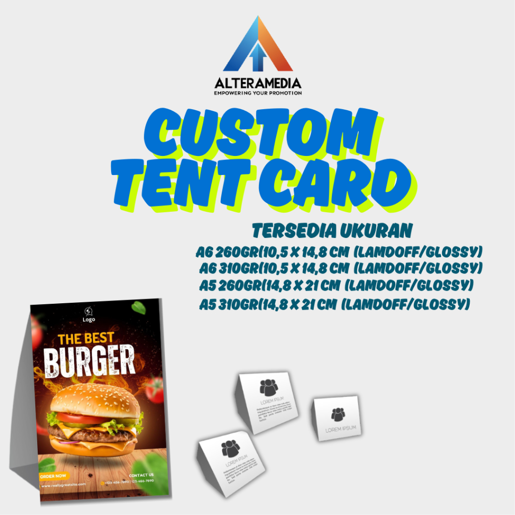 Jual Tent card / cetak tent card menu / promosi||Cetak Tent Card Art ...