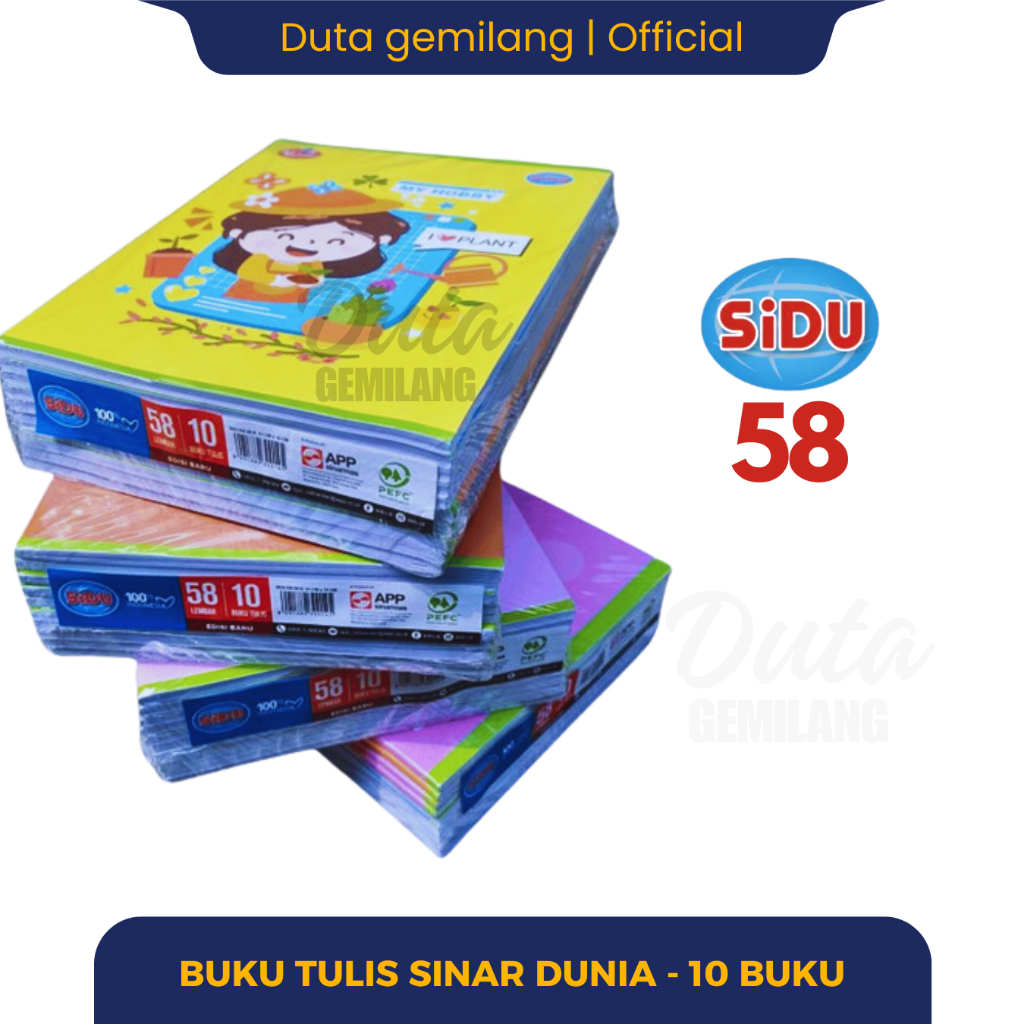 Jual BUKU TULIS 58 LEMBAR - BY SiDU NOTEBOOK A5 SINAR DUNIA PER PACK ...