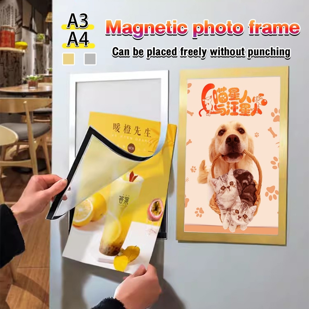 Jual Frame Poster Magnetic A3 A4 A5 A6 Tempat Poster Magnet Brosur ...