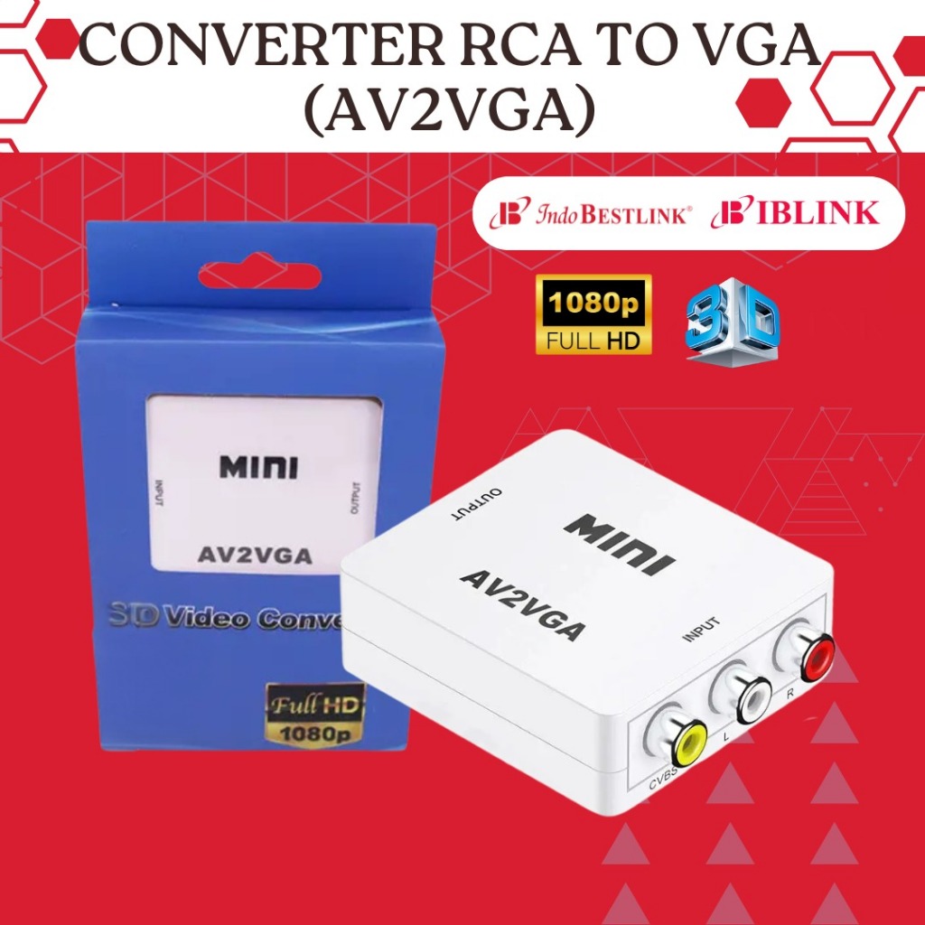 Jual Konverter AV To VGA Box Mini / RCA TO VGA / AV2VGA / Konverter RCA ...