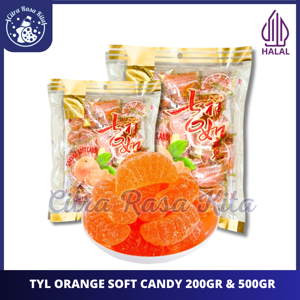 Jual Halal TYL Orange Soft Candy / Permen Lunak Rasa Dan Bentuk Jeruk ...