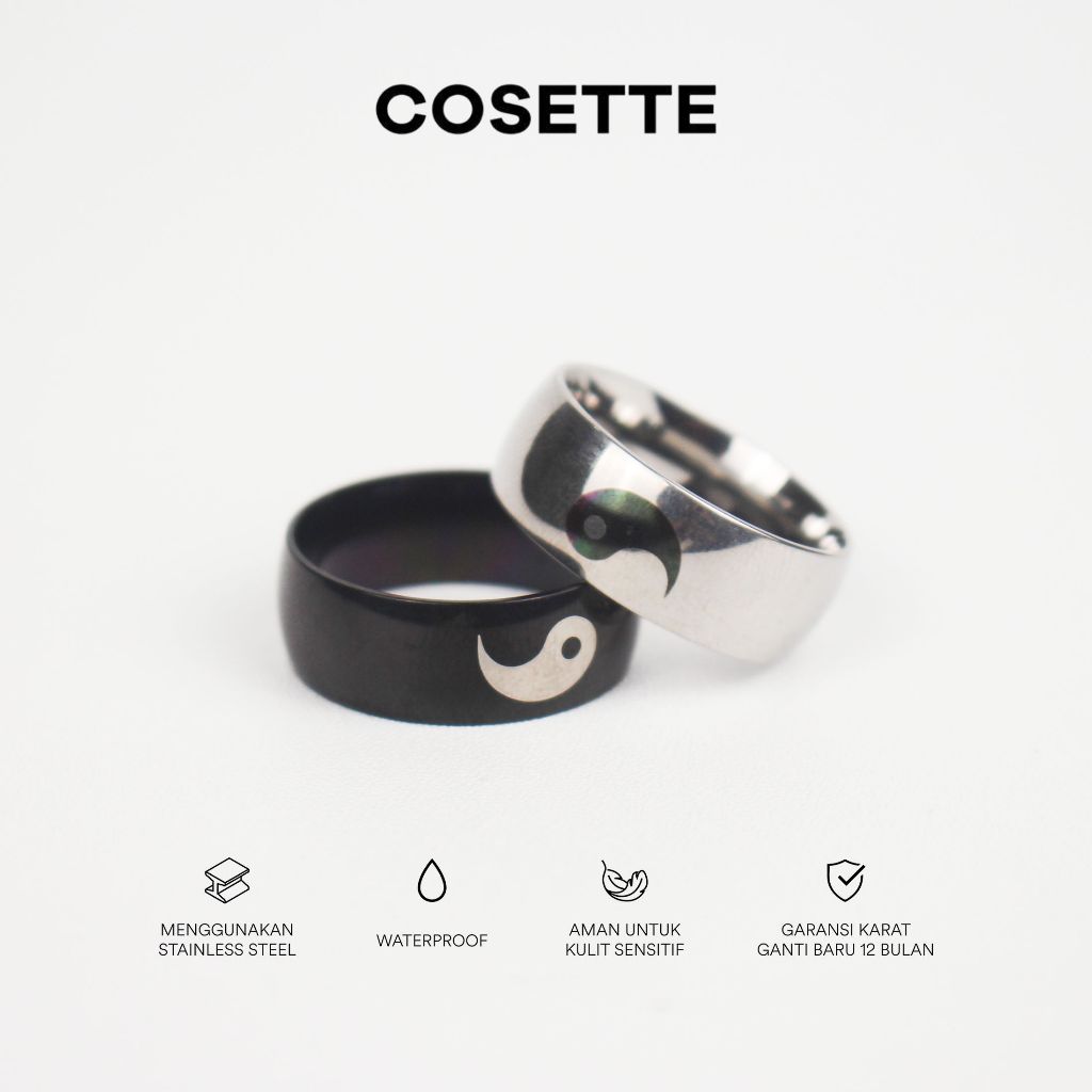 Jual Cincin Yin Yang Stainless Titanium Couple Ring Cosette Pria Wanita ...