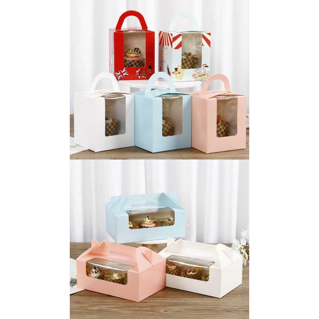 Jual [BOX CUPCAKE ISI 1, 2, 4, 6] Kotak Dus Cupcake, Box Kue Cupcake ...