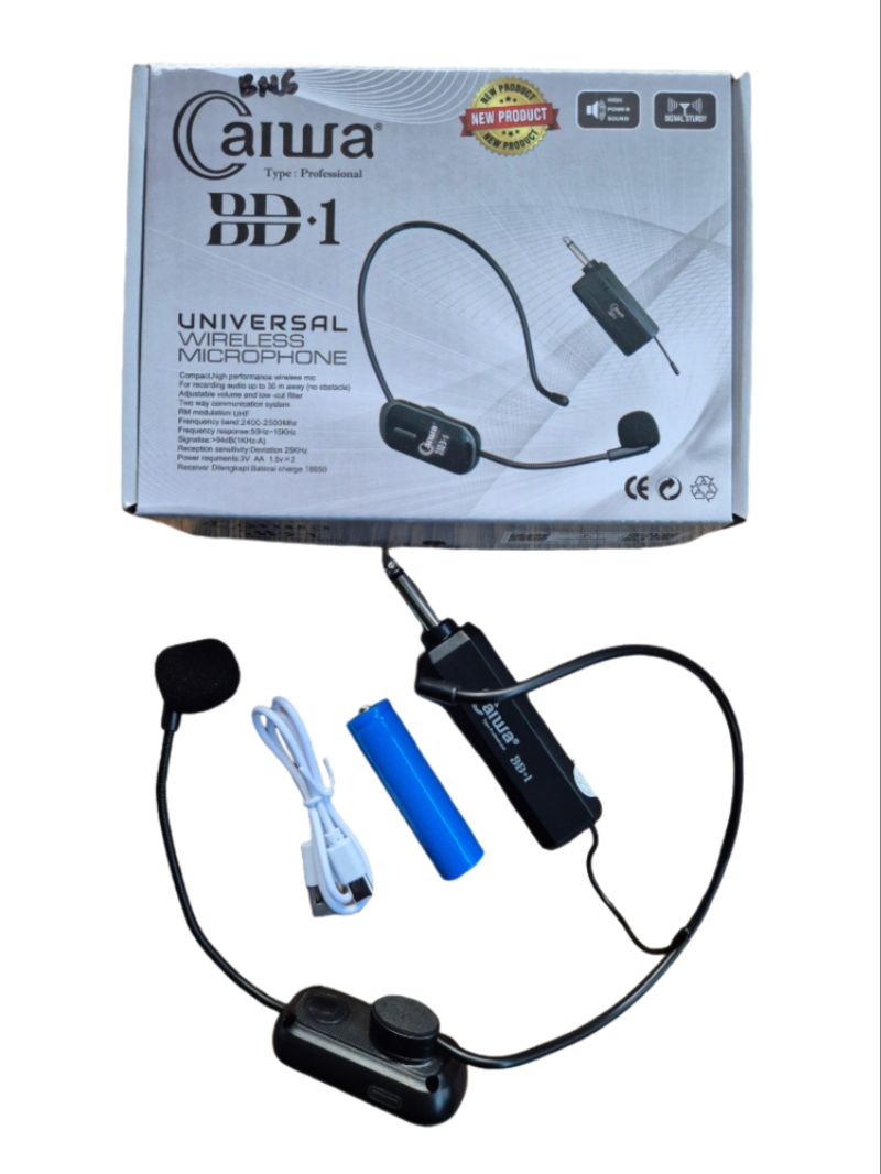 Jual CAIWA BD-1 VOCAL-1 MIKROFON MIC CLIP ON WIRELESS UHF MIC IMAM MASJID MIC BANDO UNIVERSAL ...