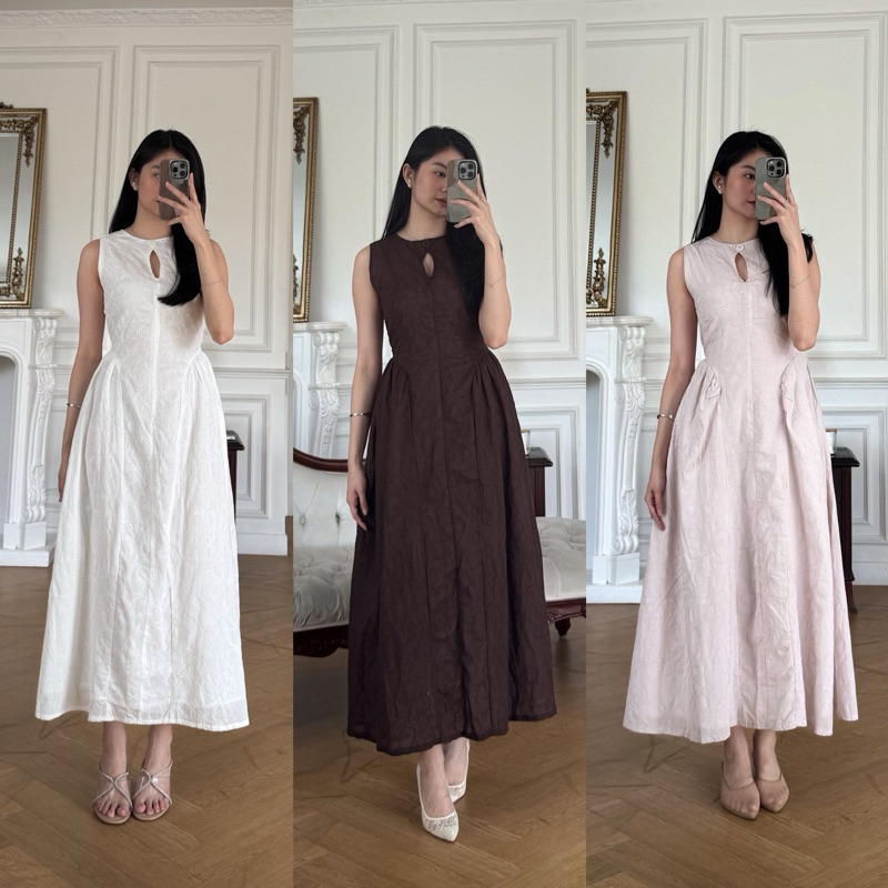 Jual WITH EASE - Bleum Dress | Embroidered Floral Dress | Dress Bordir ...